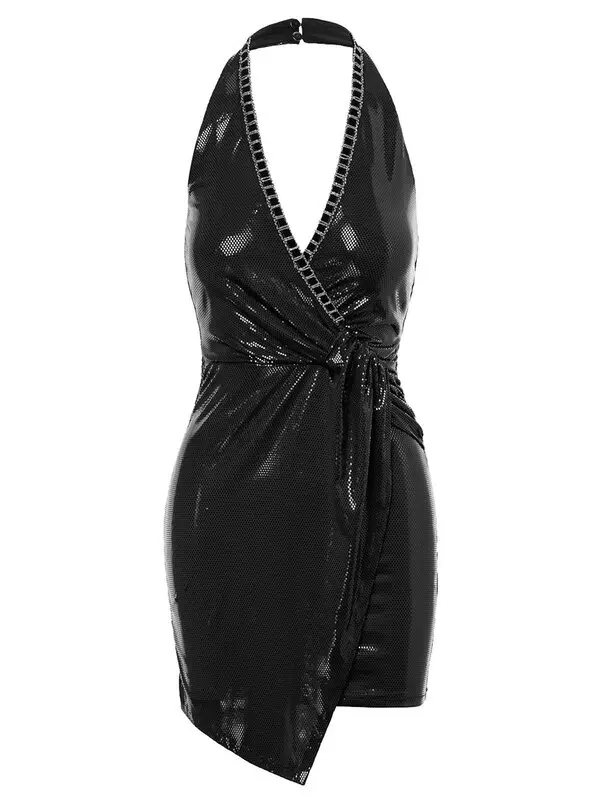 NISSA Open Back Mini Dress - Black