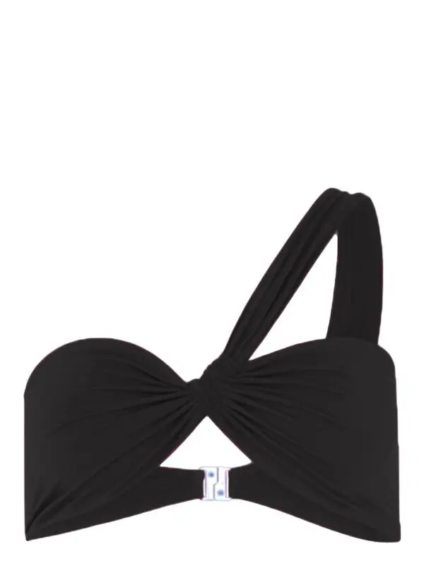VERONI SWIM Onyx Ruched One Shoulder Top - Black