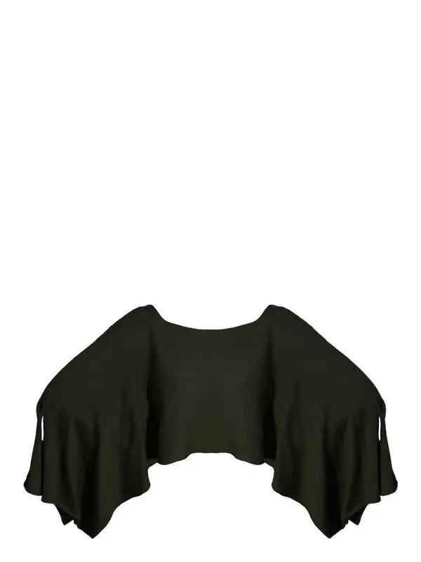 GAJÚ Navona Cape In Olive Wool - Green