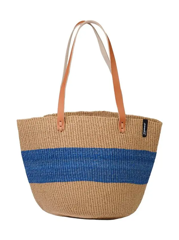 MIFUKO Majani Shopper Basket - Blue/brown