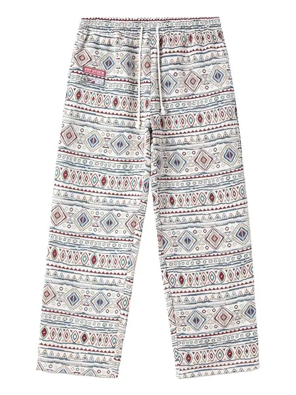 VERYRARE Tribal Pattern Jacquard Woven Pants - Brown