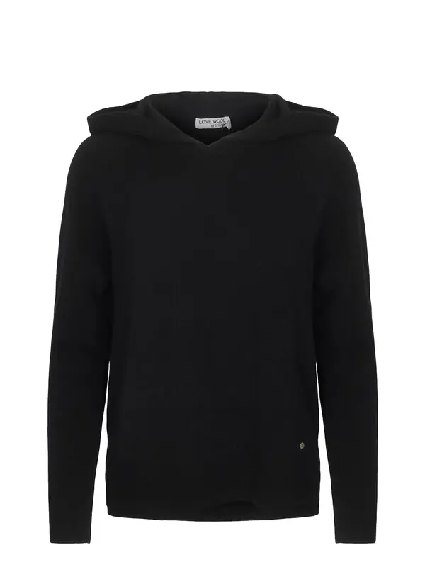TIRILLM Ida Cashmere Hooded Pullover - Black