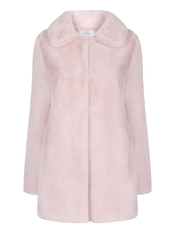 ISSY LONDON Lola Luxe Vegan Faux Fur Coat - Pink