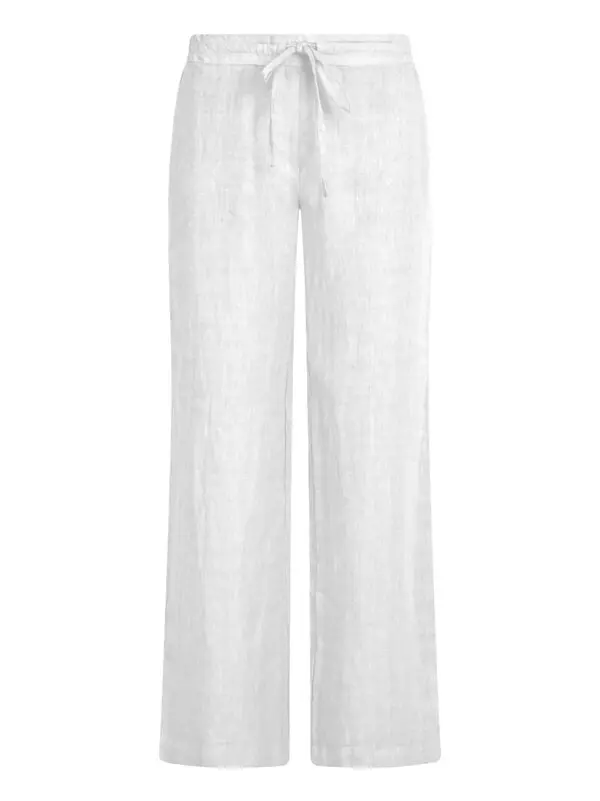 Haris Cotton Wide Leg Linen Pants - White