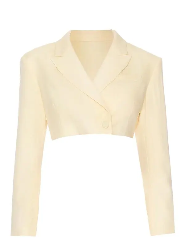 DELFI COLLECTIVE Emily Cropped Blazer - Yellow