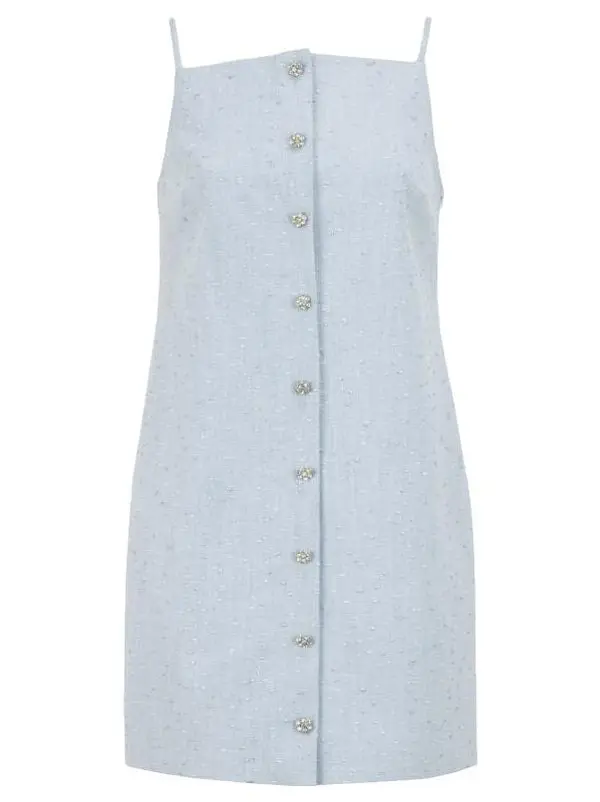 EXQUISE Cotton Mini Dress - Blue