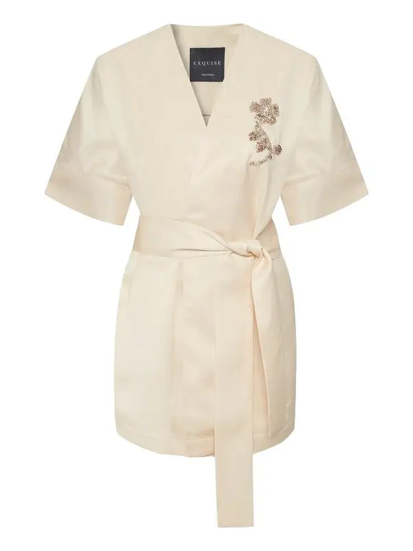 EXQUISE Ophelia Kimono Jacket - Beige