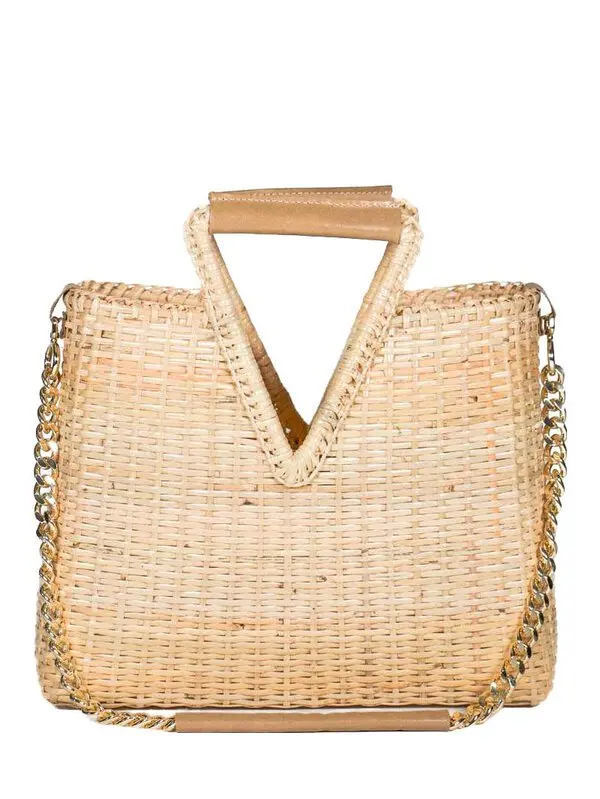 SISTER EPIC Woven Rattan Tote - Brown