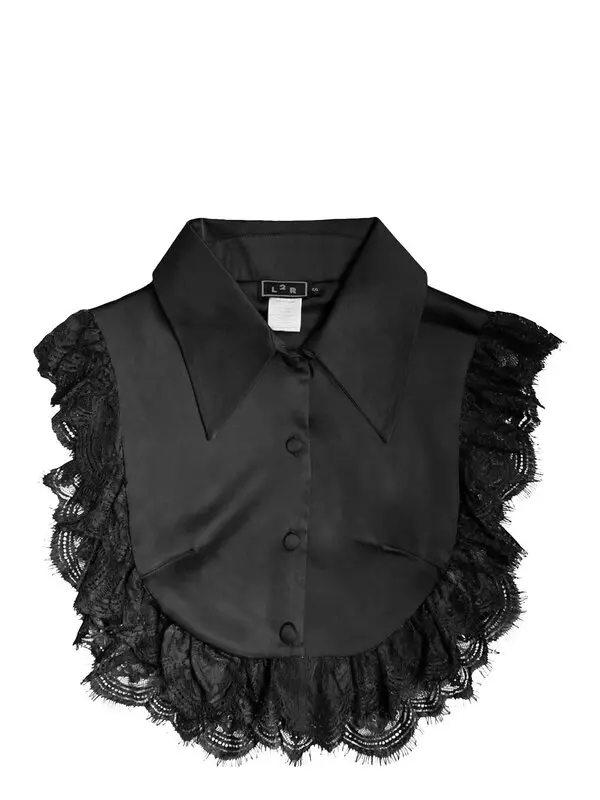 L2R THE LABEL Satin Amal Top - Black