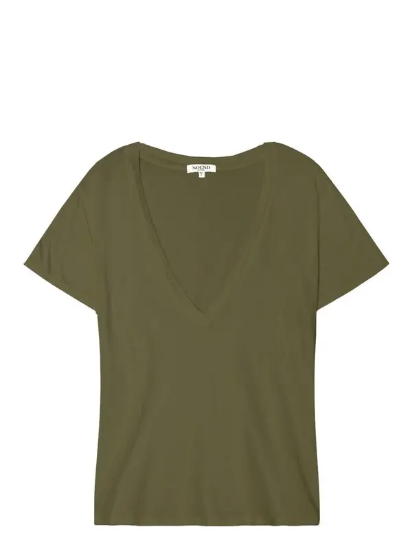 NOEND Supima Cotton Deep V-neck Tee - Green