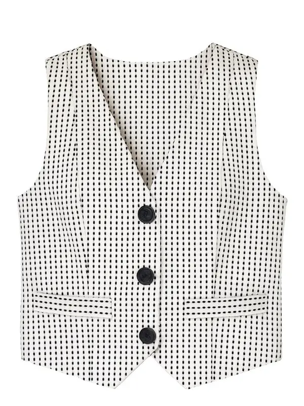 THE MOLC Riva Sleeveless Vest - Black/white