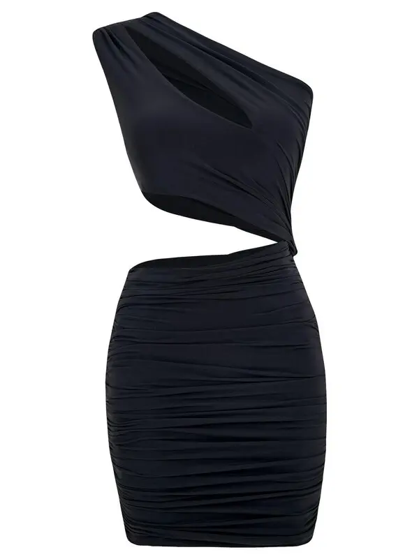 GROWNY Tijana Asymmetrical Cutout Dress - Grey