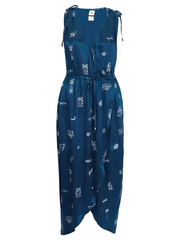 EM & SHI Athena Wrap Dress - Blue
