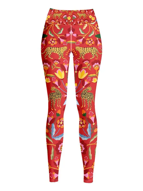 JESSIE ZHAO NEW YORK High Waist Yoga Leggings In Holiday - Red