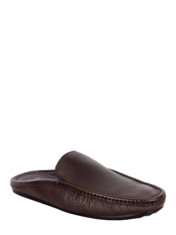 DAVID WEJ Leather Slip-on Mule Loafers - Brown