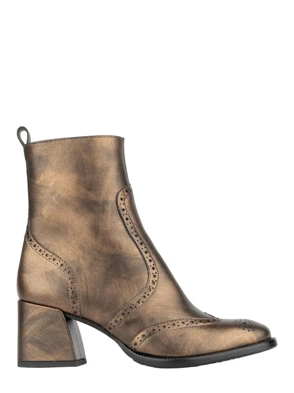 EMBASSY LONDON USA Chloe Burnished Ankle Boots - Gold