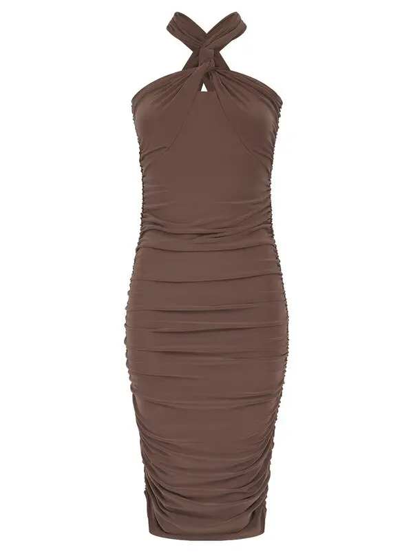 CELESTINE & MAE Citrine Midi Dress - Brown