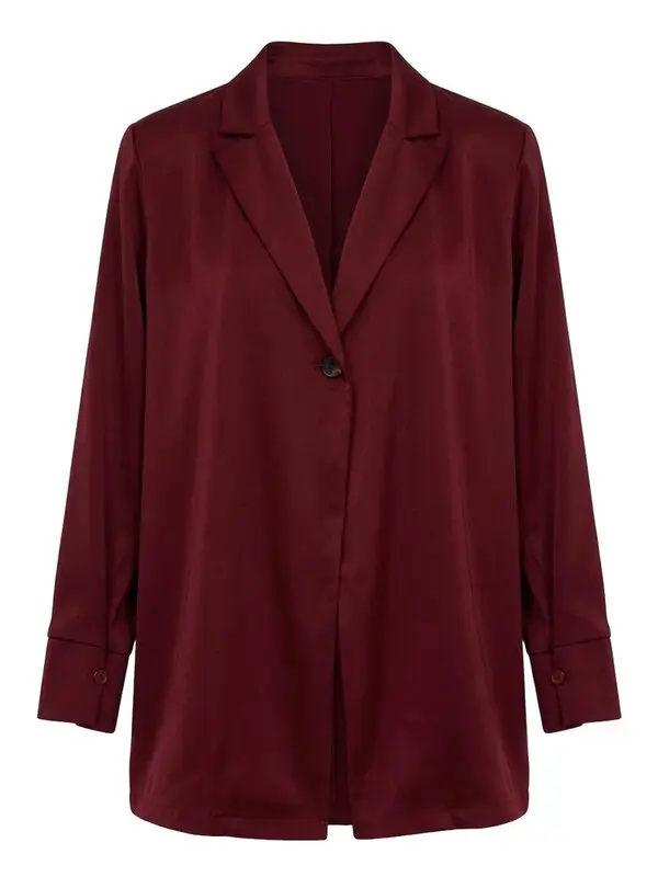 ASHITA FERNANDES Poly Satin Relaxed-fit Blazer Shirt - Red
