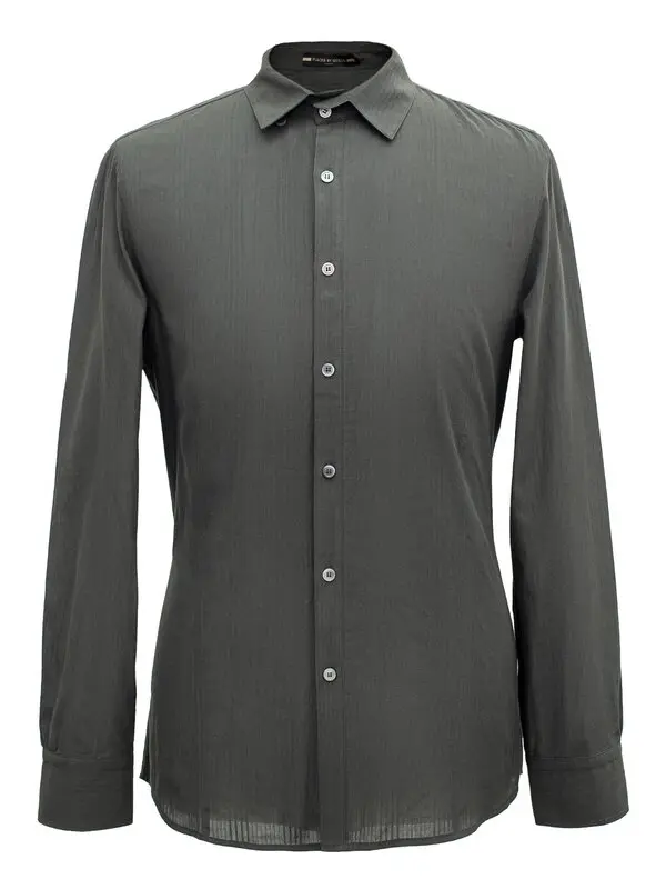 SMART AND JOY Long-sleeved Shirt With Double And Removable Collar - Green