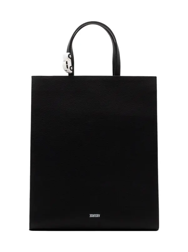 ABSURDE Big Stop Leather Tote Bag - Black