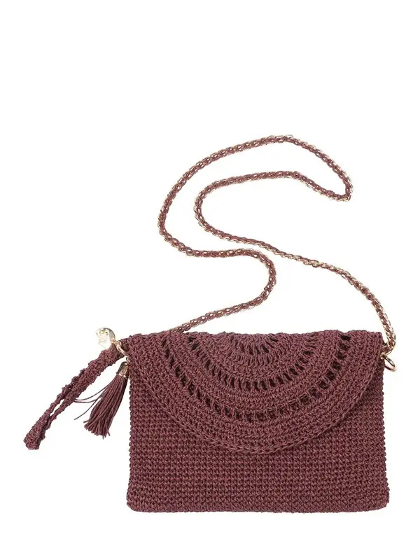 SJW BAGS LONDON Grace Hand Crochet Clutch Bag - Purple