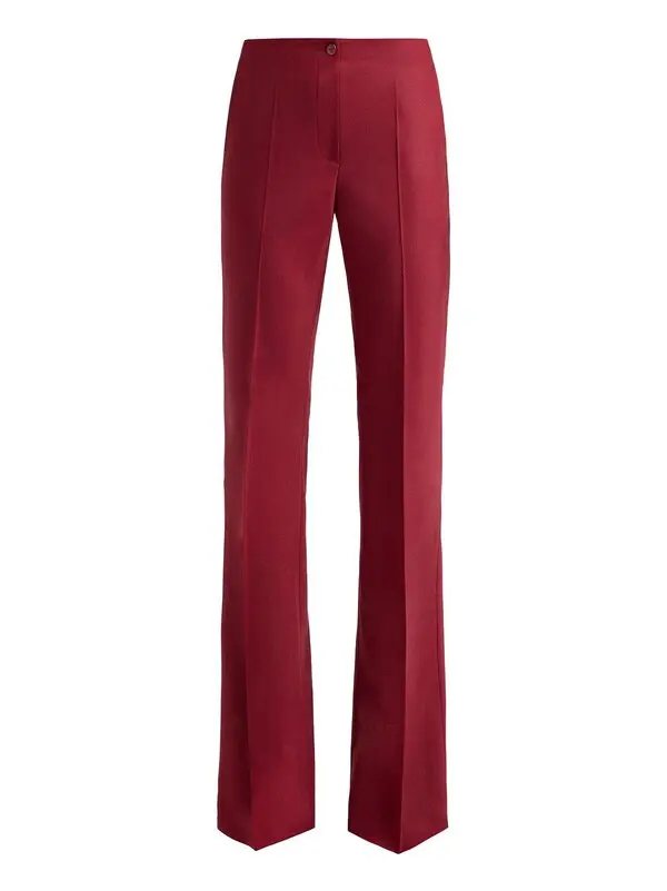 Santorelli Beth Fla Pant In Virgin Wool Stretch - Red