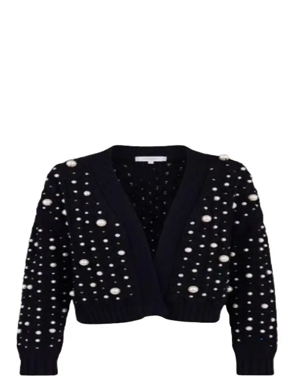 Saachi Holiday Pearl Knit Cardigan - Black