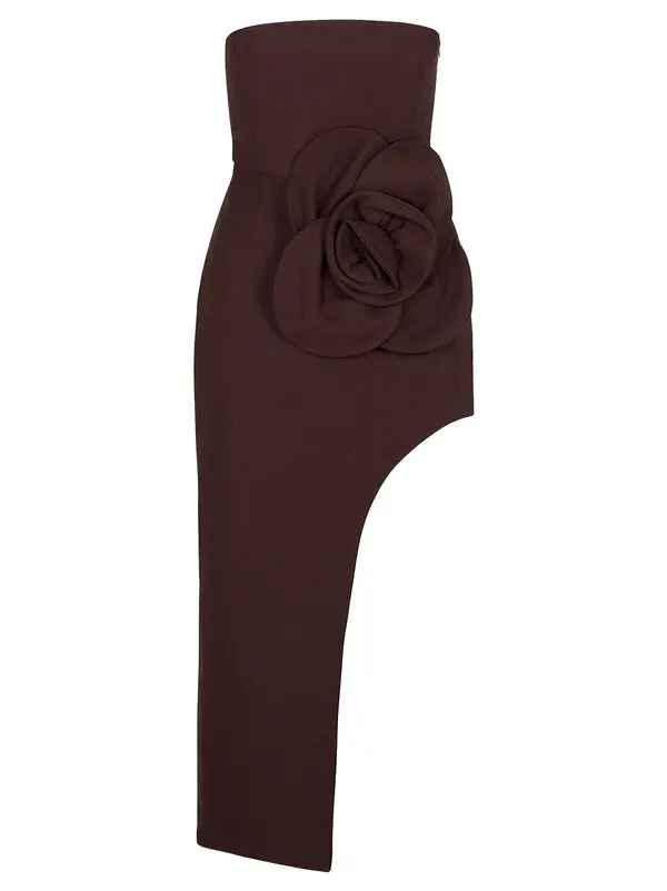 DELFI COLLECTIVE Joyce Asymmetrical Midi Dress - Brown