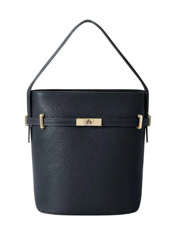 BETSY & FLOSS Sora Large Leather Bucket Bag - Blue