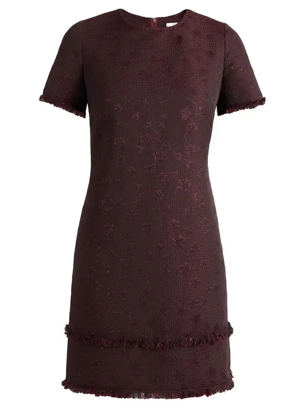 Santorelli Melania Shift Dress In Tonal Jacquard - Purple