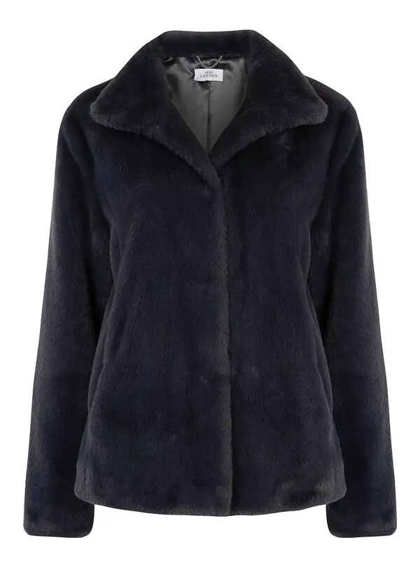ISSY LONDON Ava Faux Fur Jacket - Blue