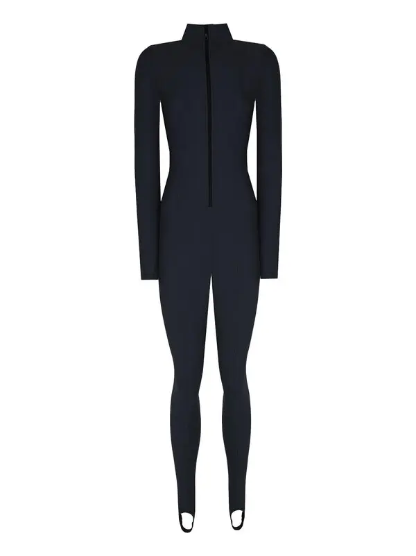 NO'DESIGN Zip-up Jumpsuit With Elastic Hem - Blue