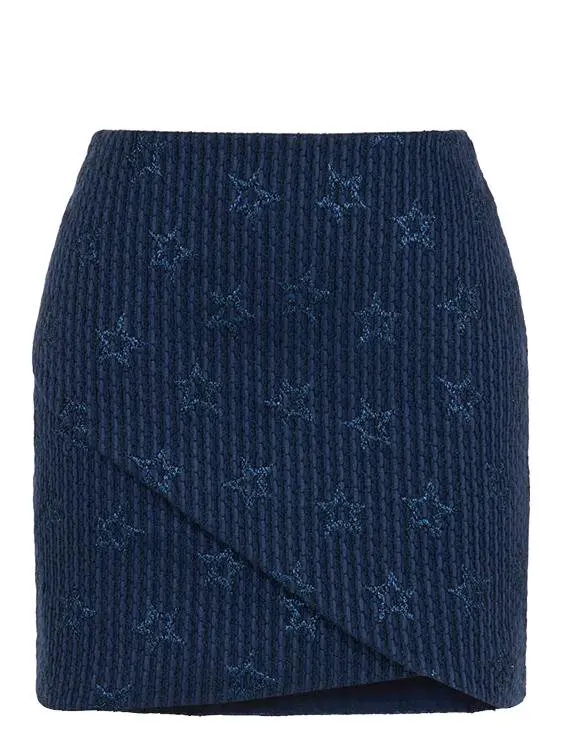 SAINT ONES Astra Jacquard Wrap Skirt - Blue