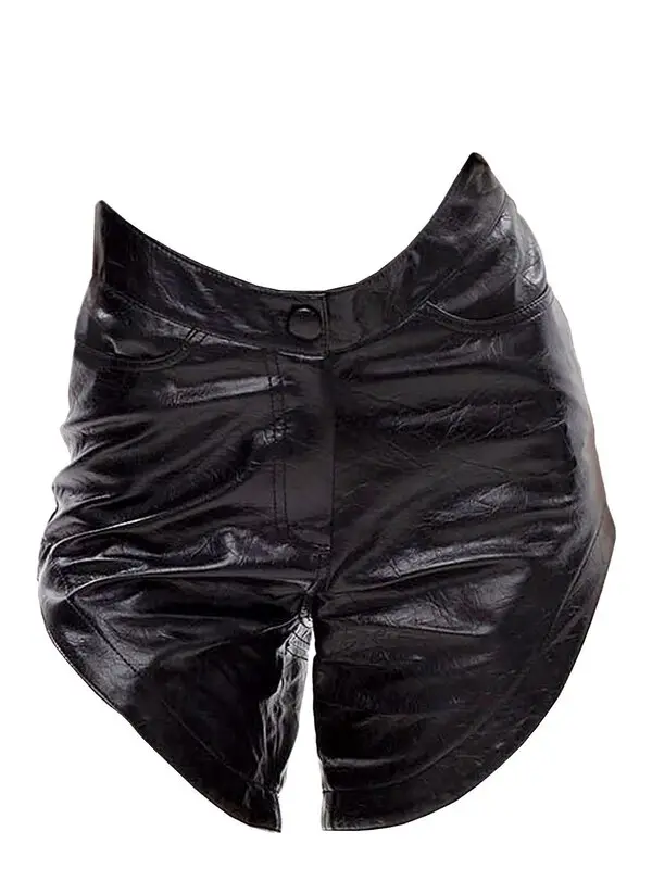 MAISON BOGOMIL Curved Cut Eco-leather Shorts - Black