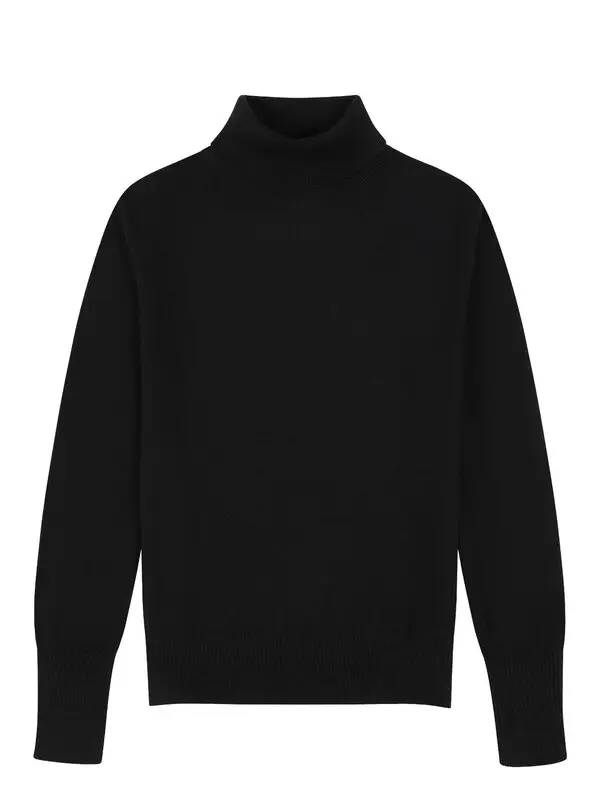 LOOP CASHMERE Cashmere Polo Neck Sweater - Black