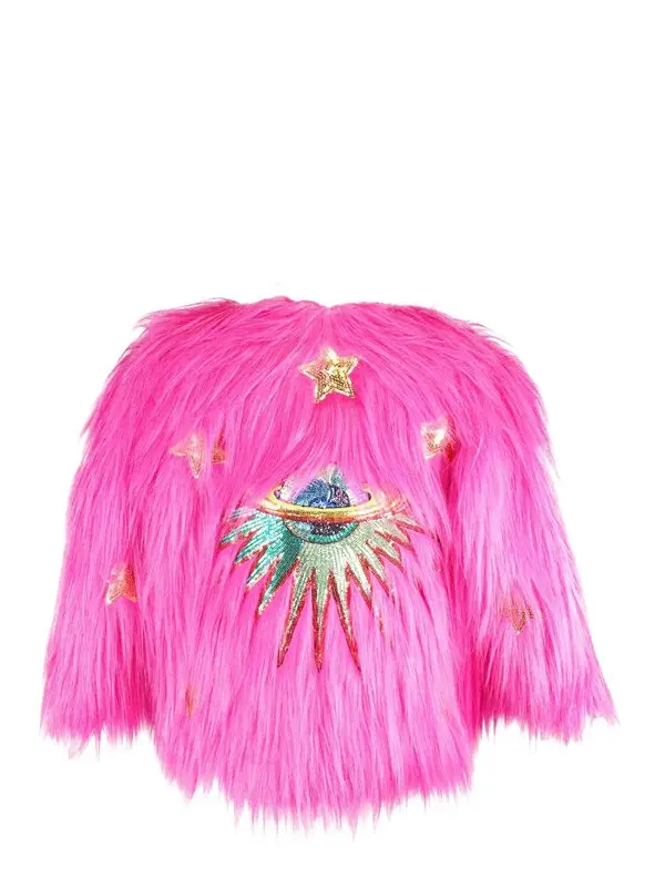 JENNAFER GRACE Planet Queen Faux Fur Jacket - Pink