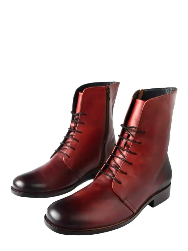 ZASTASTUDIO Ankle Boots With Lace-up Detail - Red/black