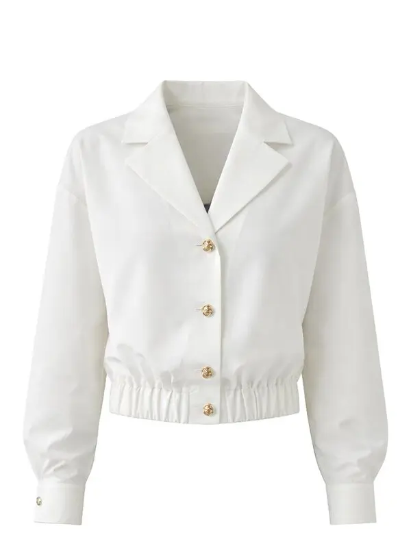 EXQUISE Shawl Collar Jacket - White