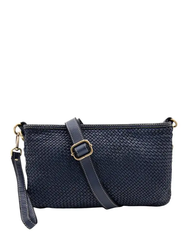 BOLSA NOVA HANDBAGS Laura Woven Crossbody - Blue