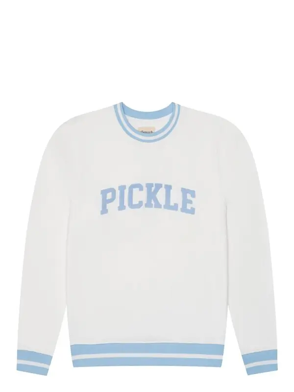 ELLSWORTH + IVEY Elle Collegiate Pickle Sweatshirt - White
