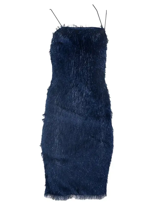 VIVIENNE PASH Fringe Slip Dress - Blue