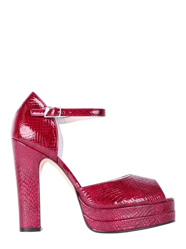 TERRY DE HAVILLAND Lena Platform Block Heel - Red