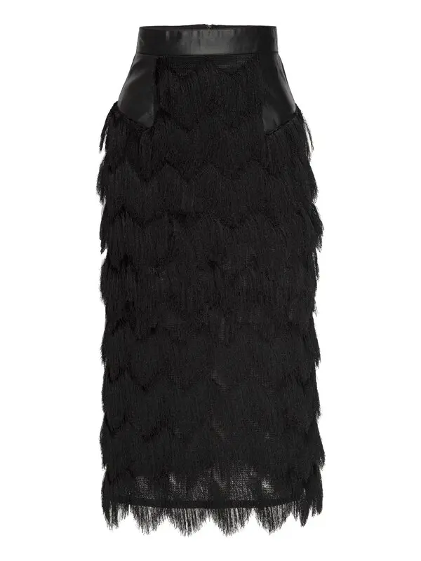 LAHIVE Valentina Fringe Skirt - Black