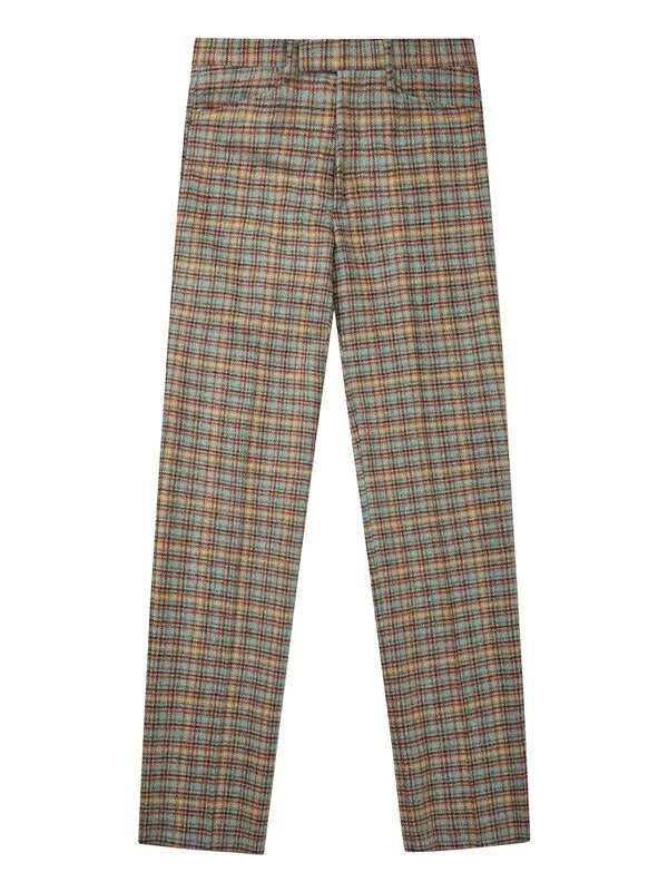 GRESHAM BLAKE Blithfield Check Wool Trousers - Brown