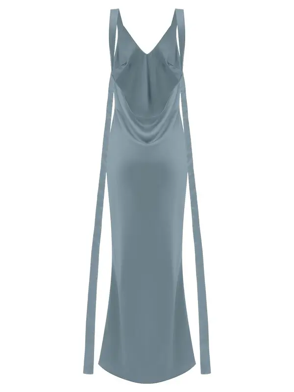 HER CIPHER Gaia Silk Gown Maxi - Blue