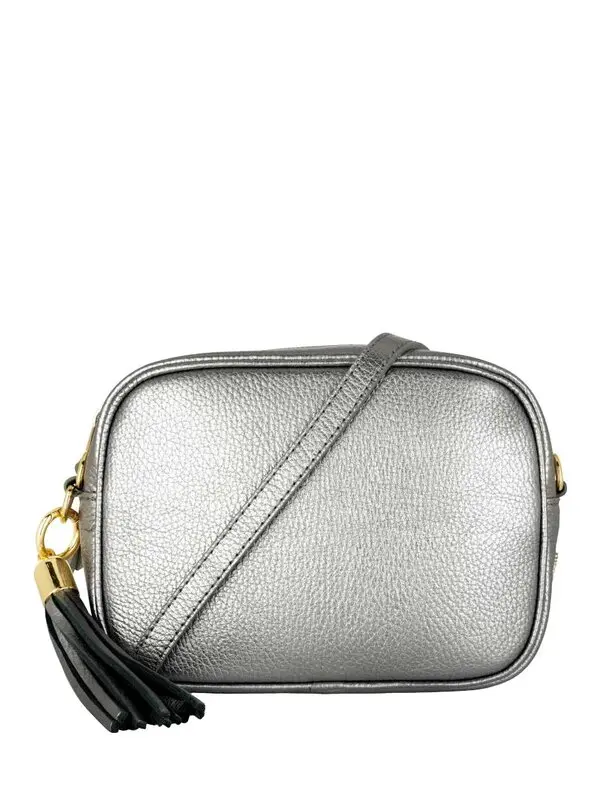 APATCHY LONDON Leather Crossbody Bag With Tassel - Silver