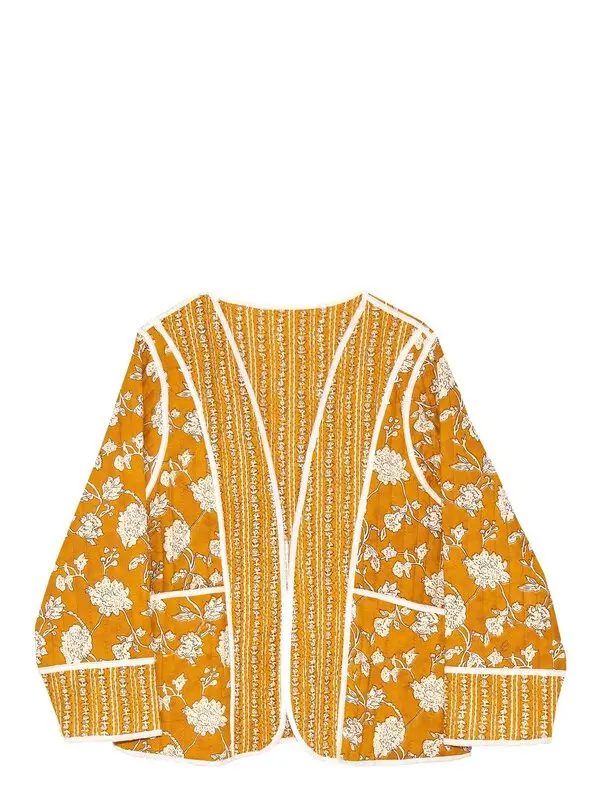 INARA En Tulip Reversible Quilted Cotton Jacket - Gold