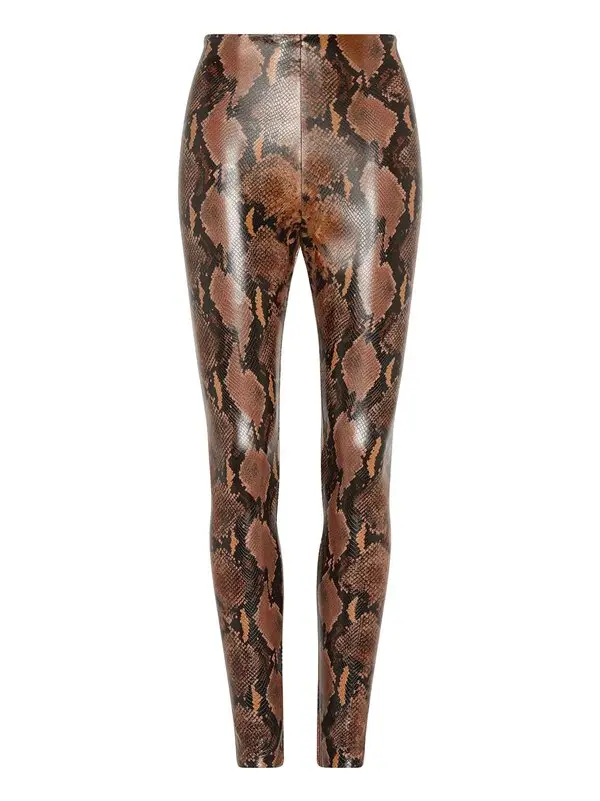Commando Faux Leather Control Smoothing Legging, Tawny Python Slg50 - Brown