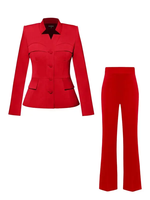 TIA DORRAINE Tailored Suit - Red