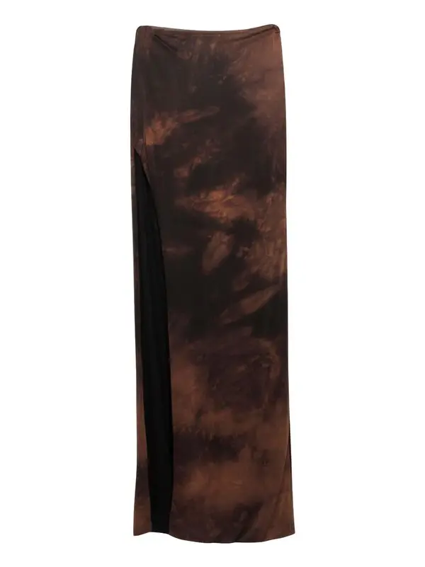 PALOMA LIRA Tie Dye Maxi Skirt - Brown